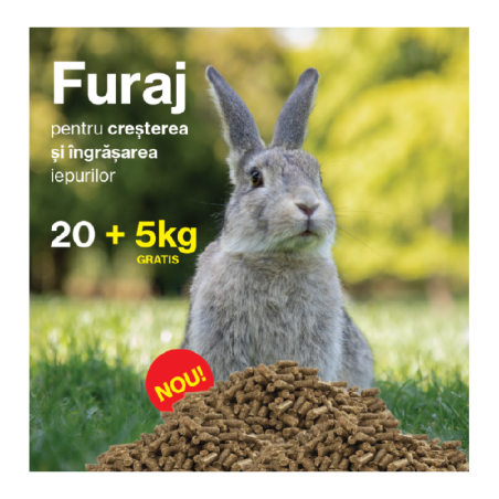 Furaj iepuri cocci 20+5kg, crestere si ingrasare - Agroland